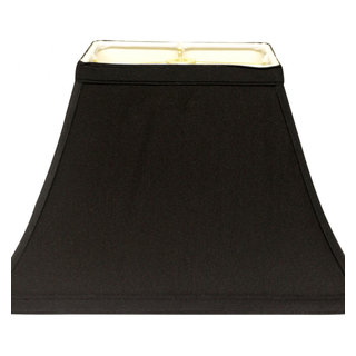 14" Black with White Lining Rectangle Bell Shantung Lampshade ...