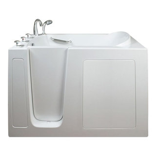 Ella's Bubbles Narrow Walk-In Bathtub, White With Left Drain/Door ...