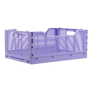 Truu Design Set of 4 Lilac Folding Plastic Storage Organization Crate ...