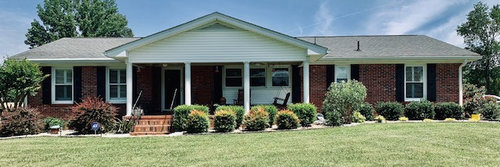 exterior red brick ranch update.