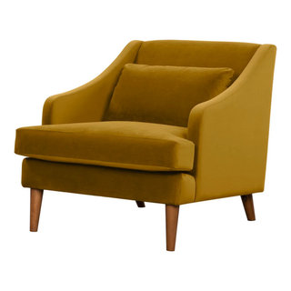 Missy Club Chair Dijon Velvet With Scoop Track Arm - Midcentury ...