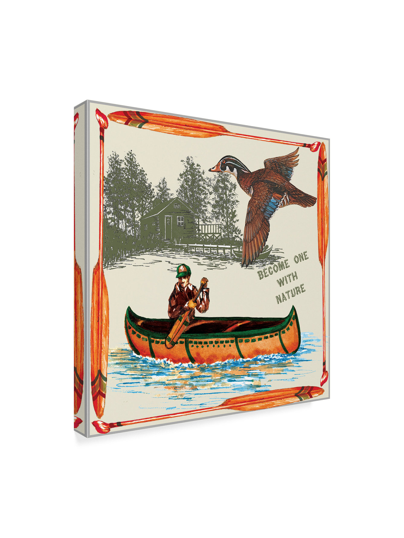 "One With Nature" by Sher Sester, Canvas Art, 18"x18" - Rustic - Prints ...