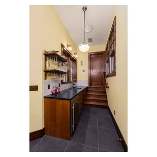 1920s Ann Arbor Colonial Gets a Refresh - Traditional - Home Bar ...