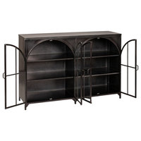 Petit Black Metal Sideboard With Arched Doors - Industrial - Buffets ...
