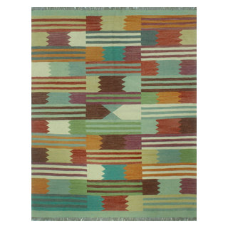 Winchester Flatweave Beneharo Green/Brown Rug, 5'1 x 6'7, 5'1 x 6'7 ...