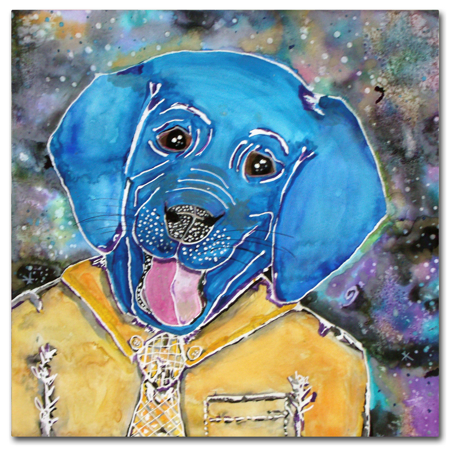 Lauren Moss 'Blue Collared' Canvas Art, 14"x14" - Contemporary - Prints ...