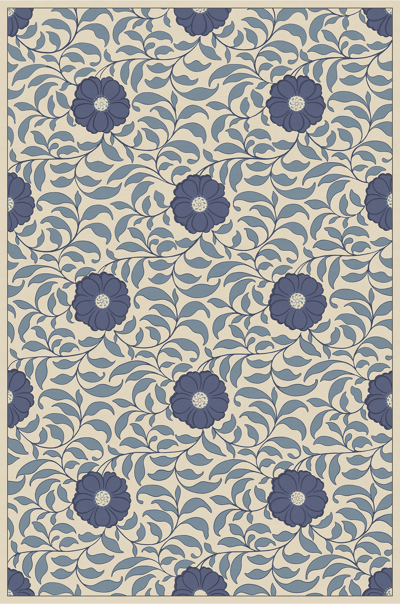 Joli Sol Marianne Vinyl Mat, 48x72 Rectangle - Contemporary - Area Rugs ...