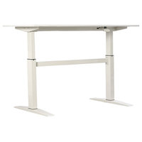 Adjustable Height Standing Office Desk MDF Melamine Top In White Color ...