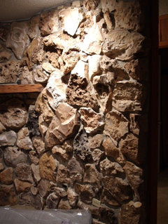 what flooring will look ok with my ugly stone wall?