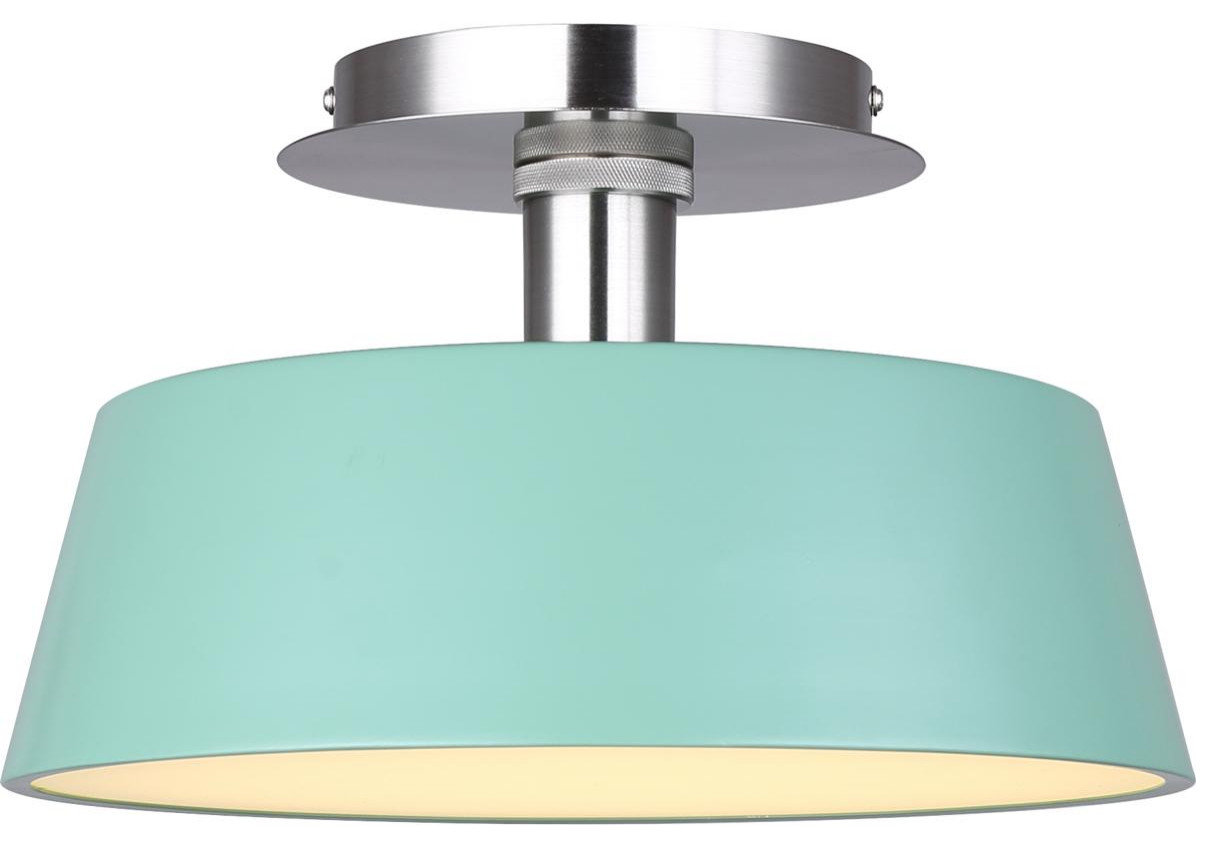 Jessa Flush Mount, Brushed Nickel and Green - Contemporary - Flush ...