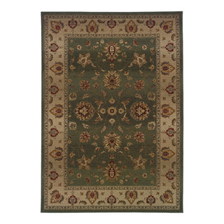 Griffin Oriental Green/Beige Rug, 4'x5'9" - Traditional - Area Rugs ...