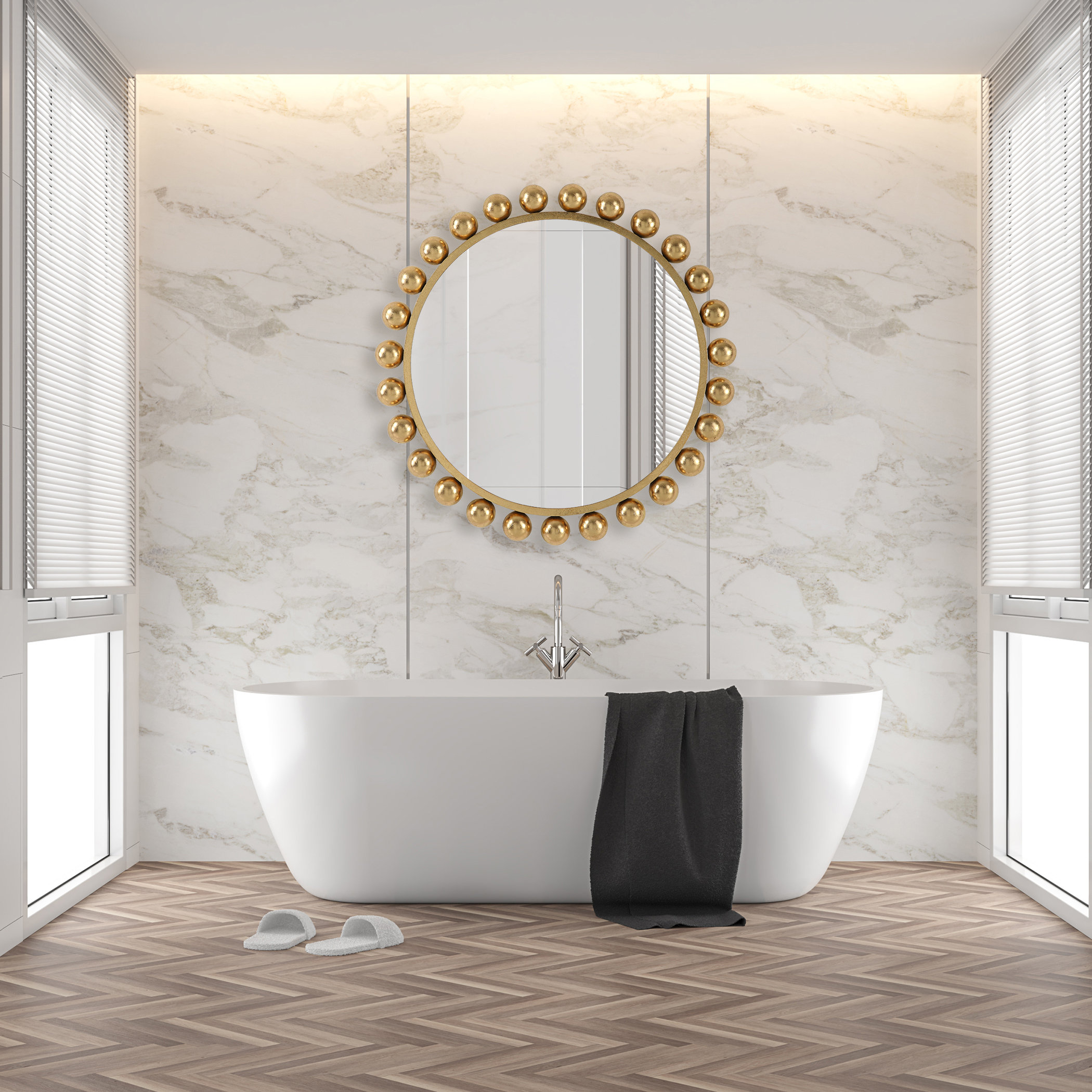 34" Hemisphere Round Mirror - Contemporary - Wall Mirrors - by ...