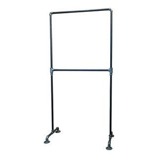 Industrial Pipe Double Row Clothing Rack by William Roberts Vintage ...