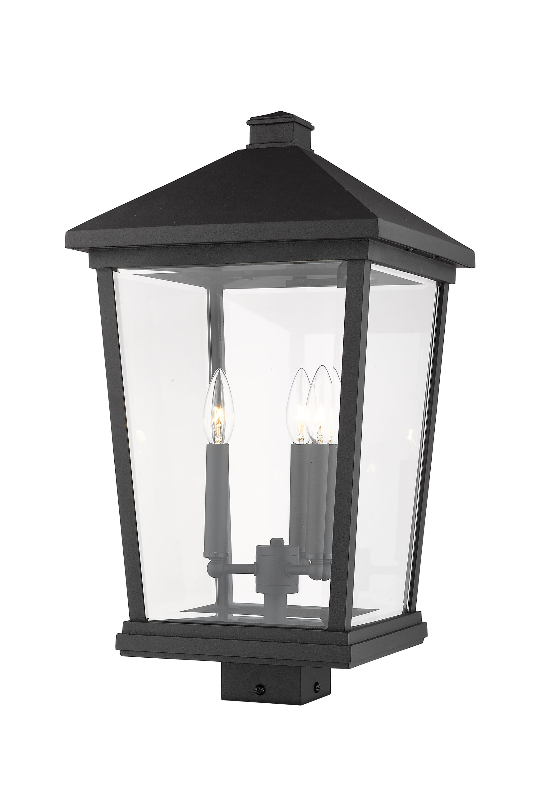 Beacon 3-Light Outdoor Post Mount Fixture Light In Black, 12.000 ...
