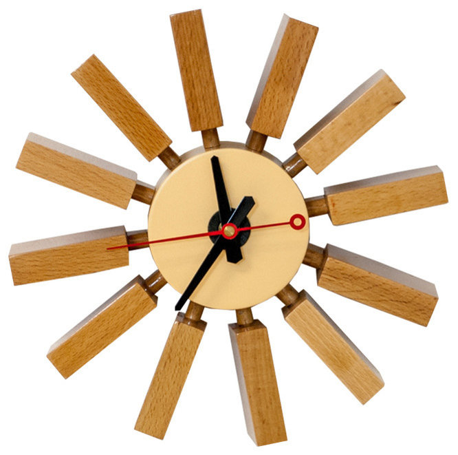 Mod Made Mid Century Modern Spoke Clock - Midcentury - Wall Clocks - by ...