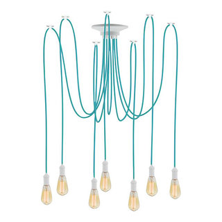 Turquoise And White Ceiling Light - Industrial - Chandeliers - by ...