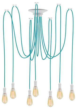 Turquoise And White Ceiling Light - Industrial - Chandeliers - by ...