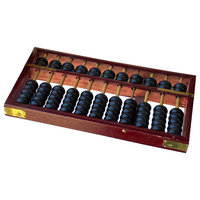 Chinese Red Brown Stain Wood Abacus Fengshui Paperweight Display ...