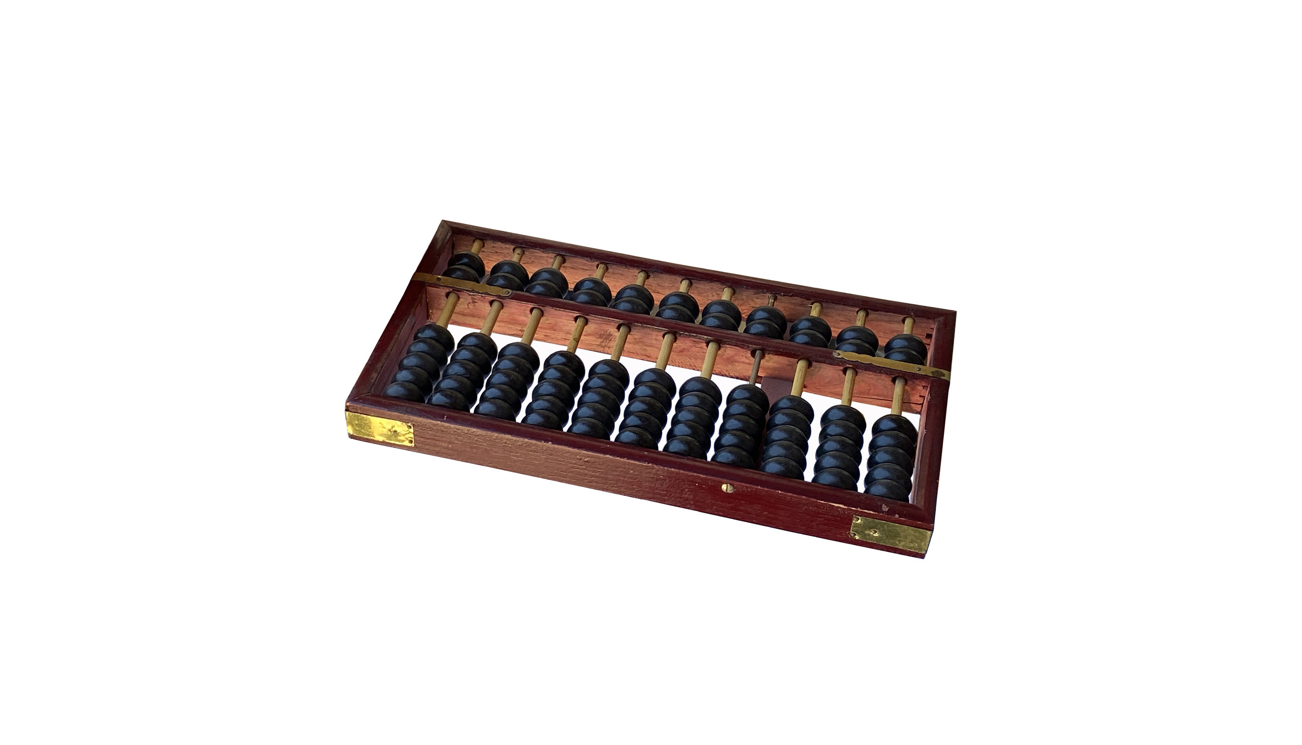 Chinese Red Brown Stain Wood Abacus Fengshui Paperweight Display ...