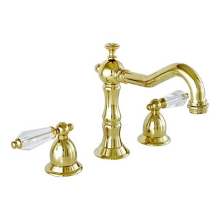 8 in. Widespread Bathroom Faucet with Elegant Crystal Lever Handles ...