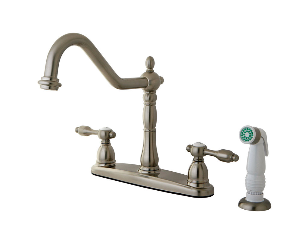 Tudor 8" Center Kitchen Faucet With Sprayer - Traditional - Kitchen ...