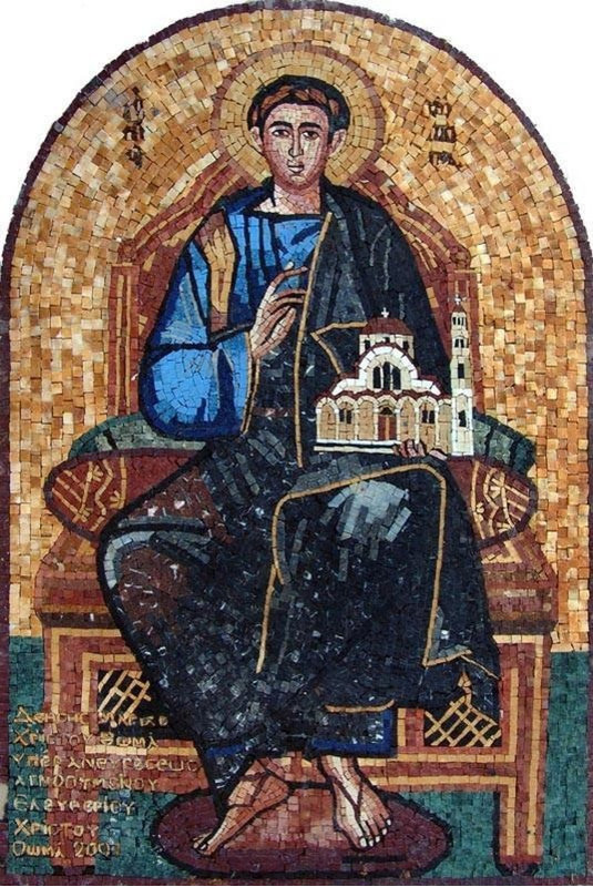 Saint Philip Stone Mosaic Icon, 47" x 71" - Traditional - Tile Murals ...