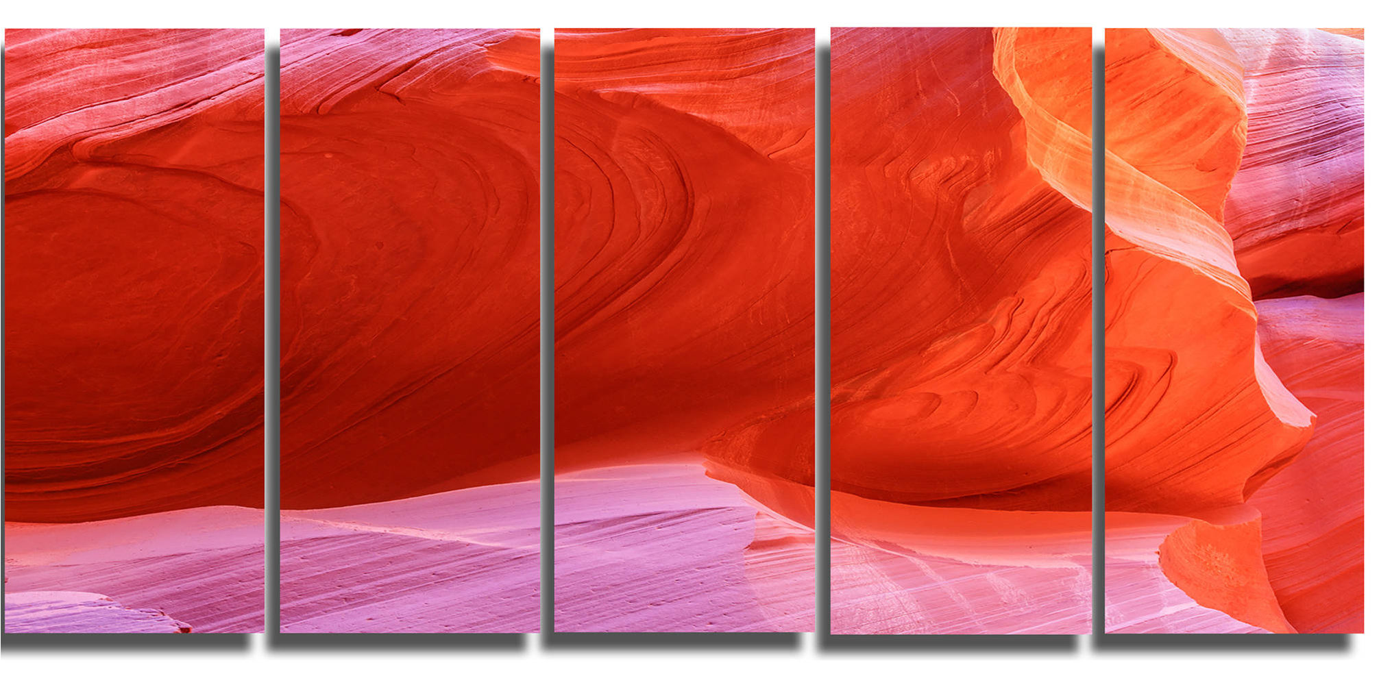 "Antelope Canyon Cave Inside" Landscape Photo Canvas Print, 60"x28", 5 ...