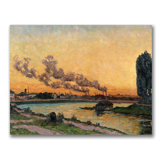 'Setting Sun at Ivry' Canvas Art by Jean Baptiste Guillamin, 18" x 24 ...
