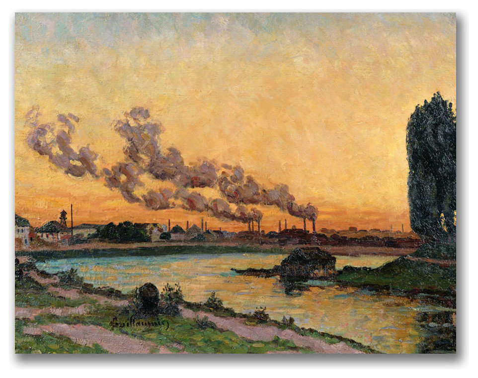 'Setting Sun at Ivry' Canvas Art by Jean Baptiste Guillamin, 18" x 24 ...