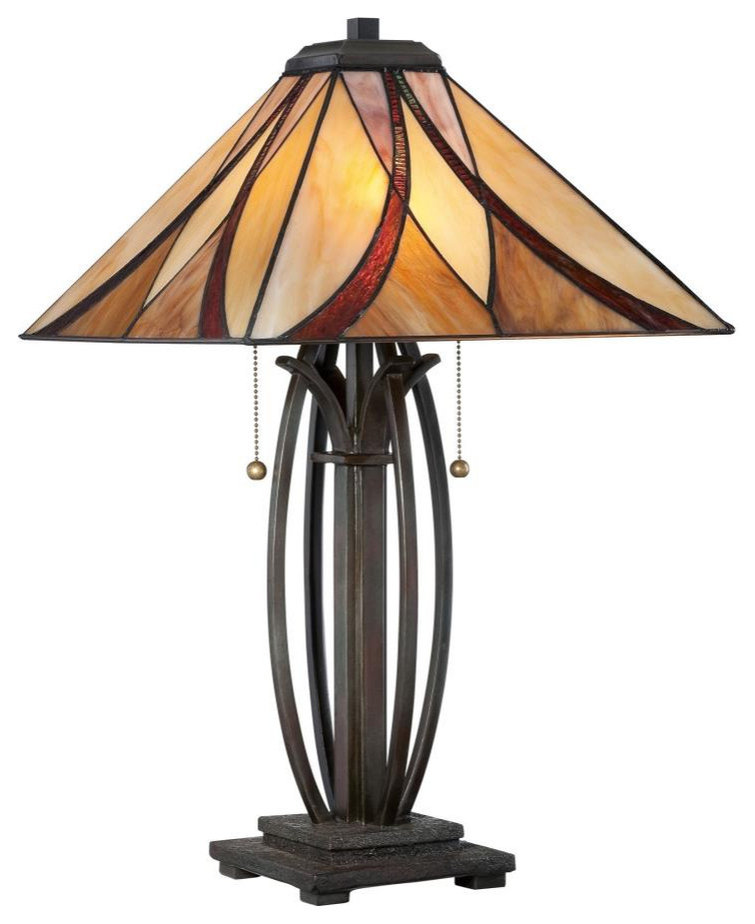Geometric 2 Light Tiffany Table Lamp - Table Lamps - 71-BEL-802937 ...