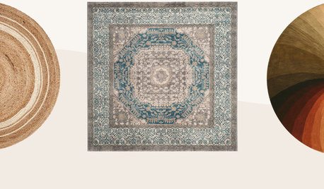 Square table, round rug?