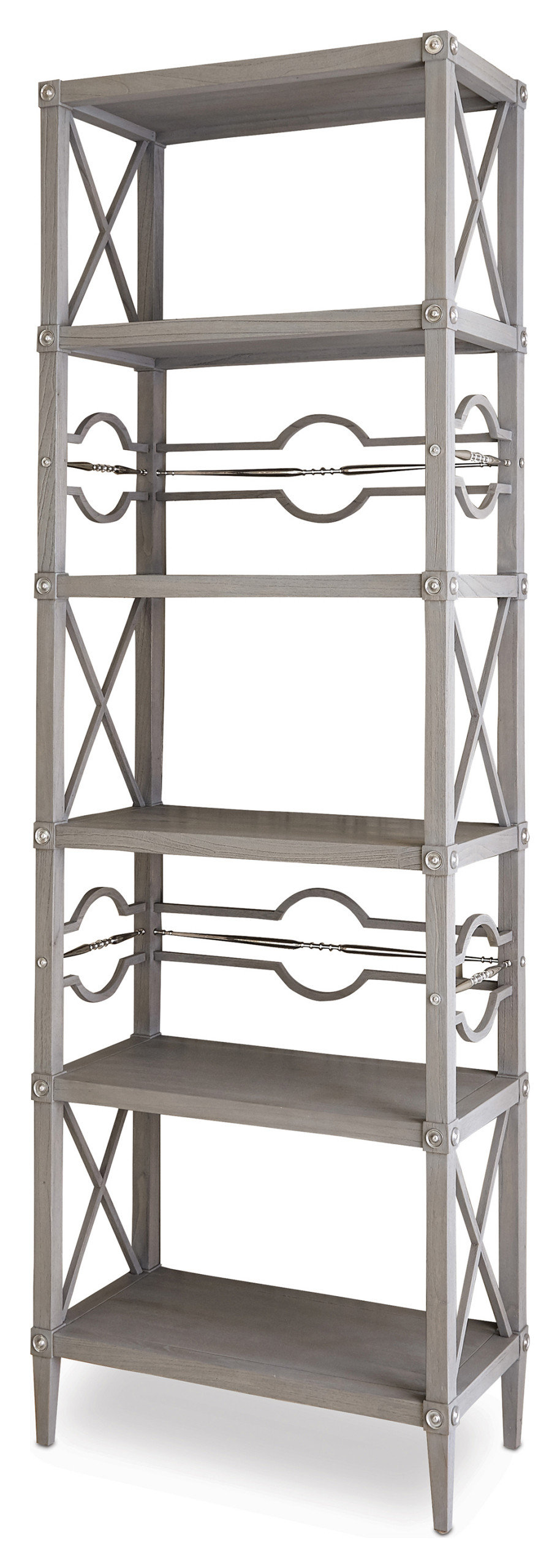 Ambella Home Collection Spindle Etagere, Weathered Grey - Transitional ...