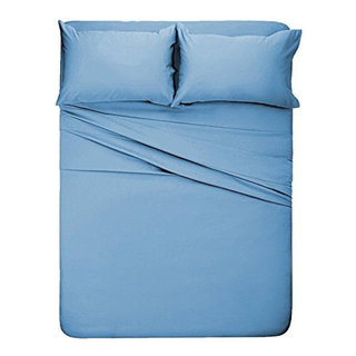 600TC Solid 100% Cotton 1-Piece Fitted Sheet 15" Deep Solid and Stripe ...