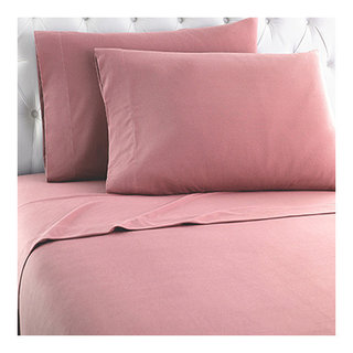 Micro Flannel Sheet Set, King - Contemporary - Sheet And Pillowcase ...