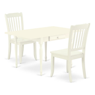 3-Piece Table Set For 2 Rectangle Table, 2 Dining Chairs, Solid ...