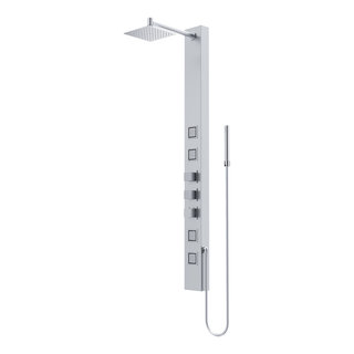 Sutton 58" H x 5" W 4-Jet Shower Panel with Square Shower Head ...