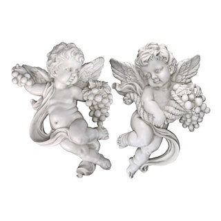 Design Toscano Cherub Harvest Plaques - Traditional - Wall Sculptures ...