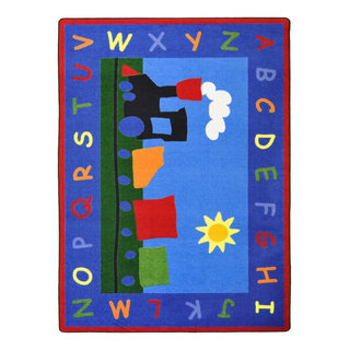 Tiny Train 3'10" x 5'4" area rug in color Multi - Contemporary - Kids ...
