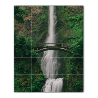 Waterfalls Ceramic Tile Wall Mural HZ501137, 32" Wide x 40" High ...