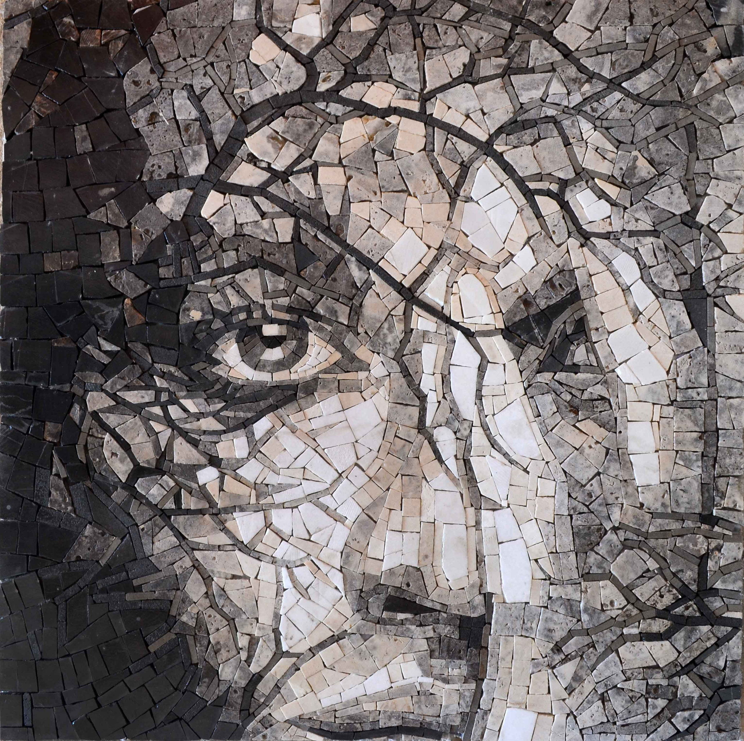 Woman Face Position Mosaic Portrait Mural, 30" x 30" - Contemporary ...