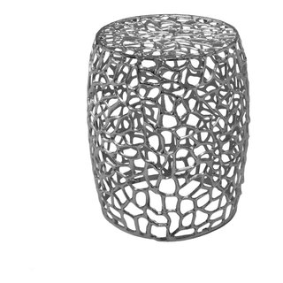 GDF Studio Aluminum Mesh Design Drum End Table - Contemporary - Side ...