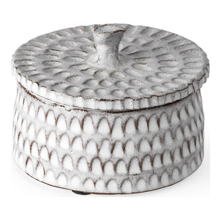 Petite Gray Ceramic Decorative Box - Farmhouse - Decorative Boxes - by ...