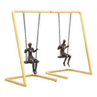S/2 Swinging People Bookends - Contemporary - Bookends - by PARMA HOME ...