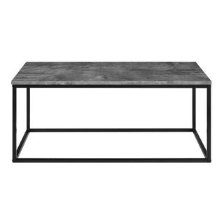 Walker Edison C42LWSQDC Mixed Material Coffee Table, Faux Concrete ...