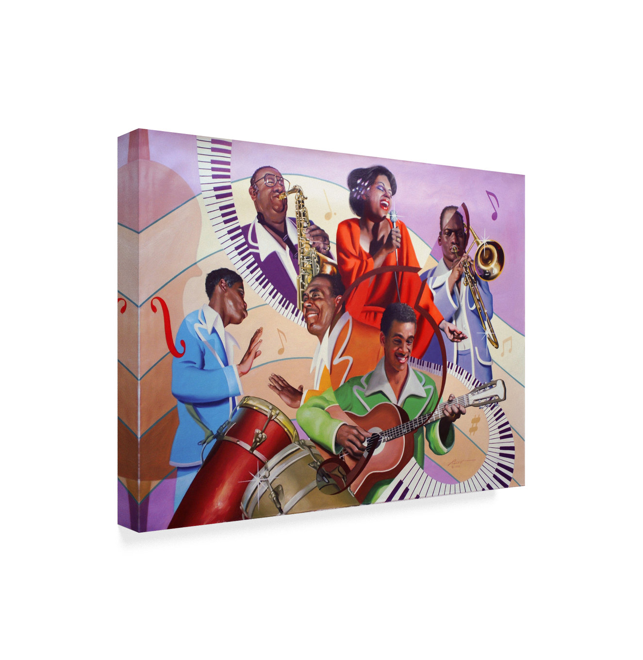 "Musicians" by D. Rusty Rust, Canvas Art, 24"x18" - Contemporary ...