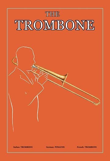 The Trombone, 12" x 18" - Traditional - Prints And Posters - by ...