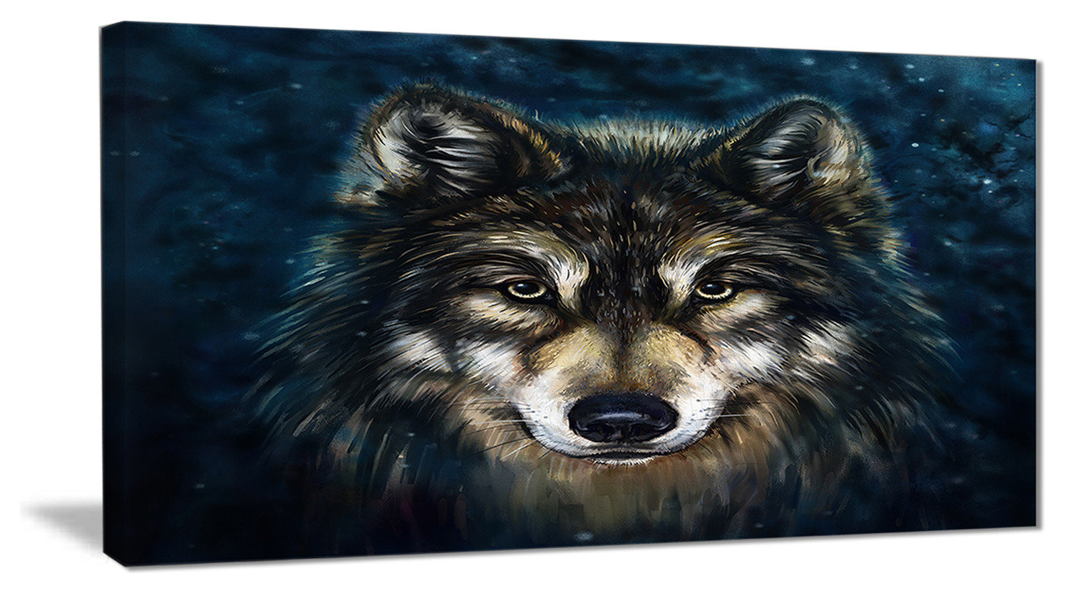 "Smiling Wolf" Canvas Print, 32"x16" - Rustic - Prints And Posters - by ...
