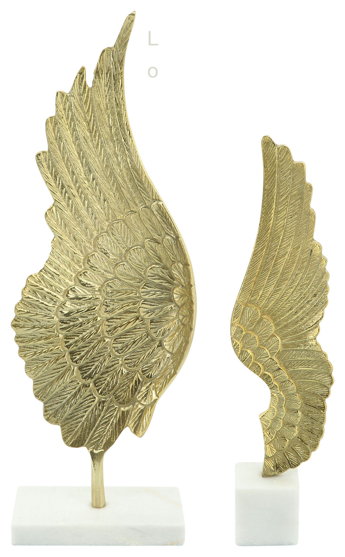 Metal, 24" Wing On Stand, Gold - Contemporary - Decorative Objects And ...