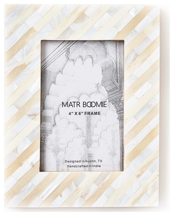 Chandani Moonbeams 4"x6" Picture Frame Carved Bone Mother of Pearl ...