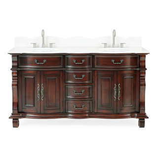 64" Timeless Classic style Hopkinton Double Sink Bathroom Vanity ...